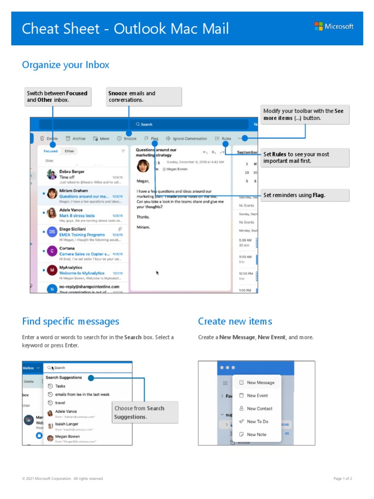 MS Cheatsheet OutlookMailforMac | PDF | Microsoft Outlook | Microsoft ...