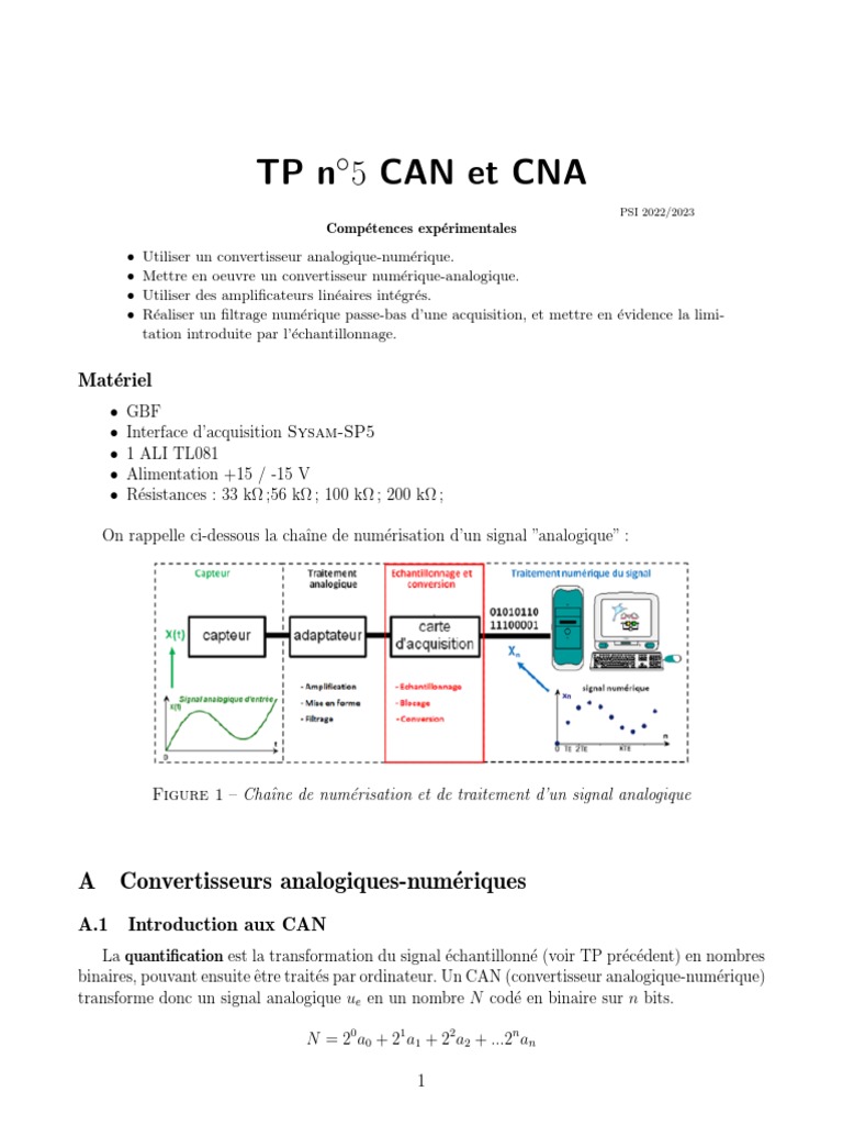 TP5 CAN Et CNA | PDF | Convertisseur analogique-numérique ...