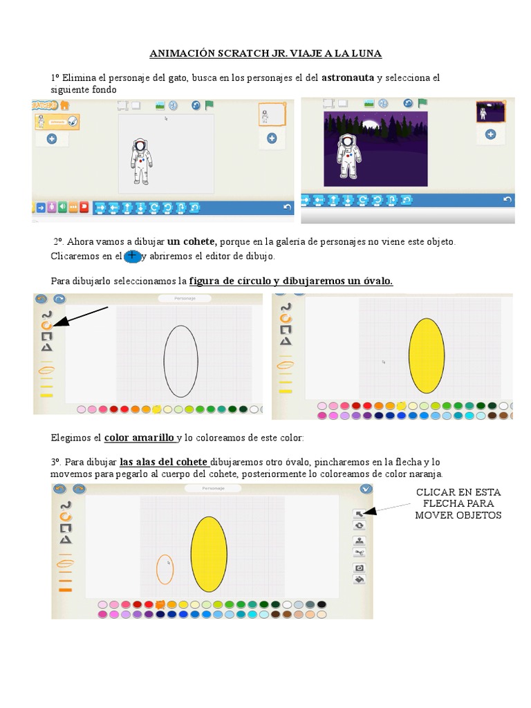 Animación Scratch Jr: Viaje Lunar | PDF