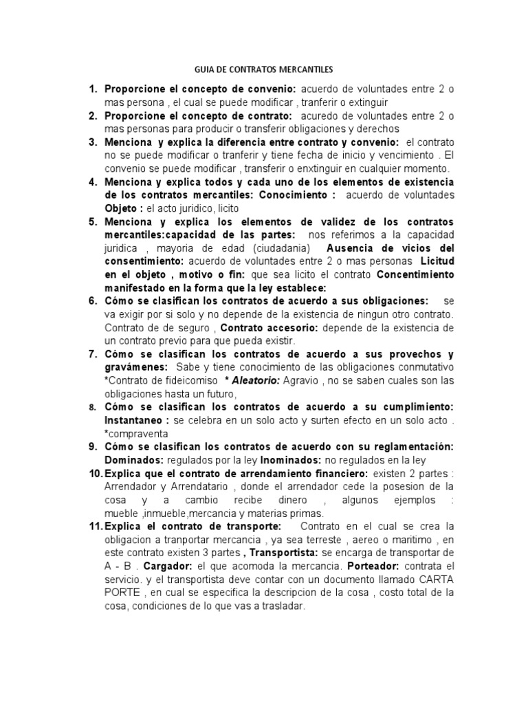 Guía de contratos mercantiles: clasificación y elementos esenciales ...