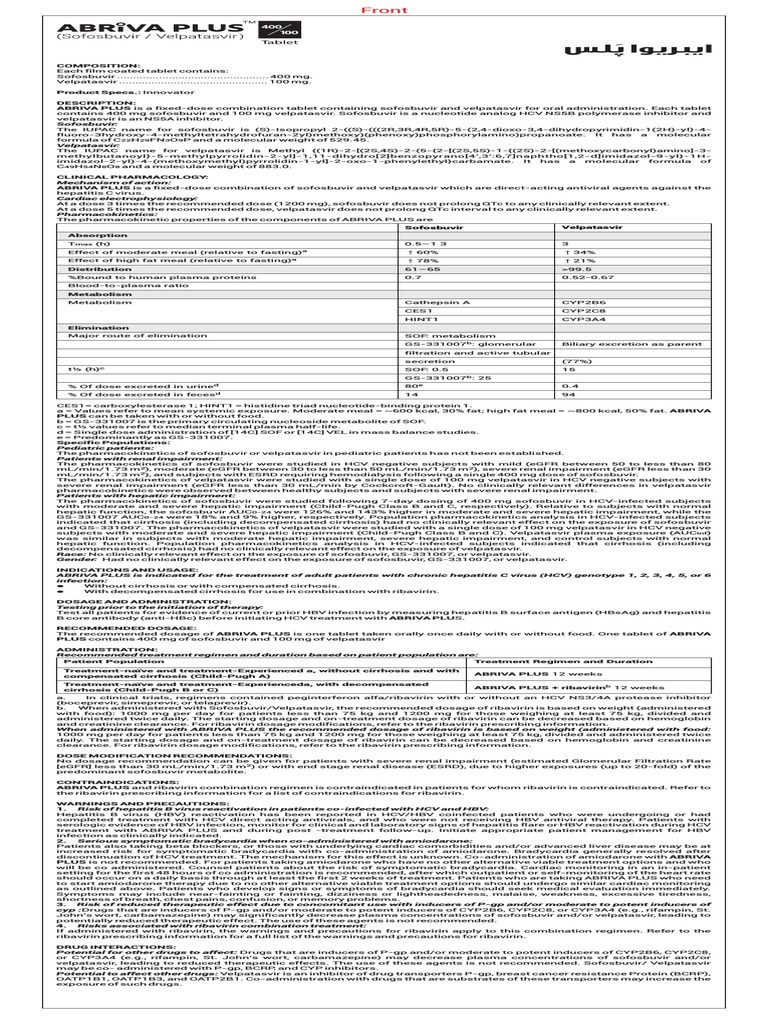 Leaflet Abriva Plus Tablet 400mg100mg | PDF