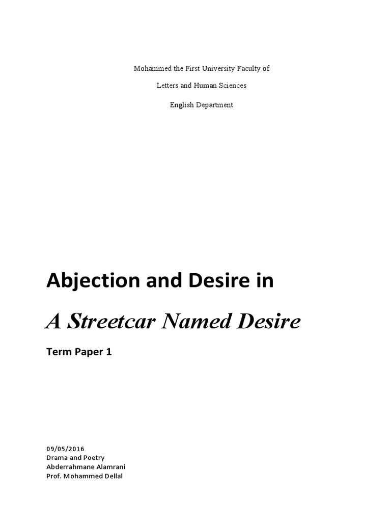 Abjection and Desire in A Streetcar Name | PDF | Gender | Gender Studies