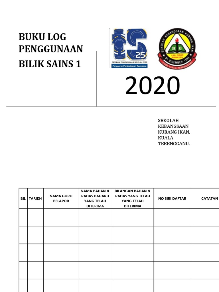 364949686-Buku-Log-STOK-Makmal-Sains 2020 SKKI | PDF
