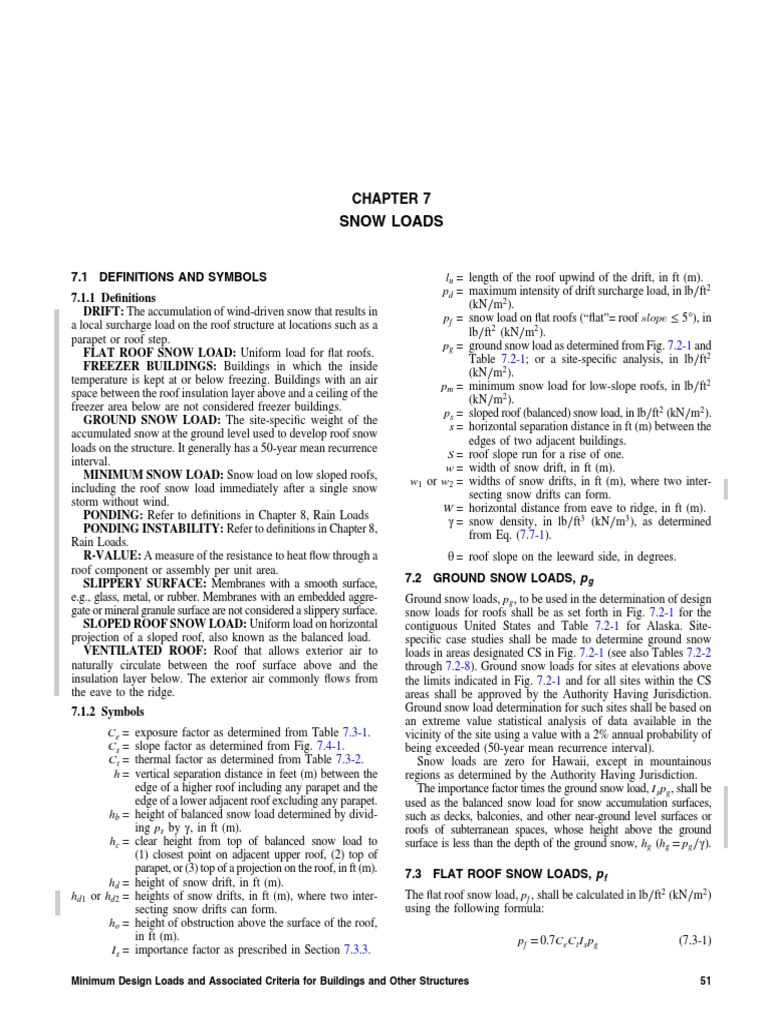 Chapter 7 Snow Loads | PDF