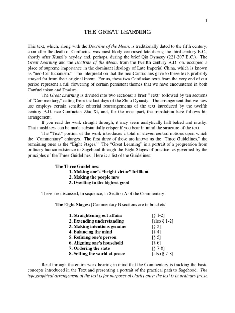 Daxue THE GREAT LEARNING | PDF | Chinese Philosophy | Chinese Literature