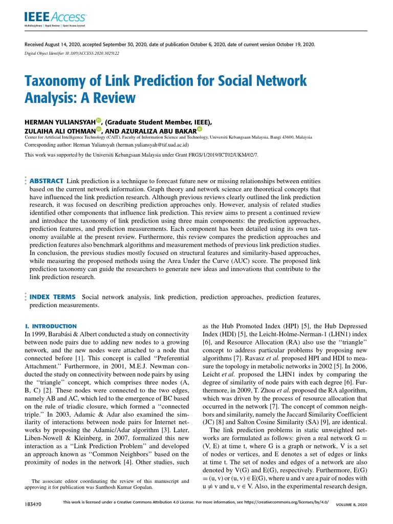 Yuliansyah Et Al. - 2020 - Taxonomy of Link Prediction For Social ...