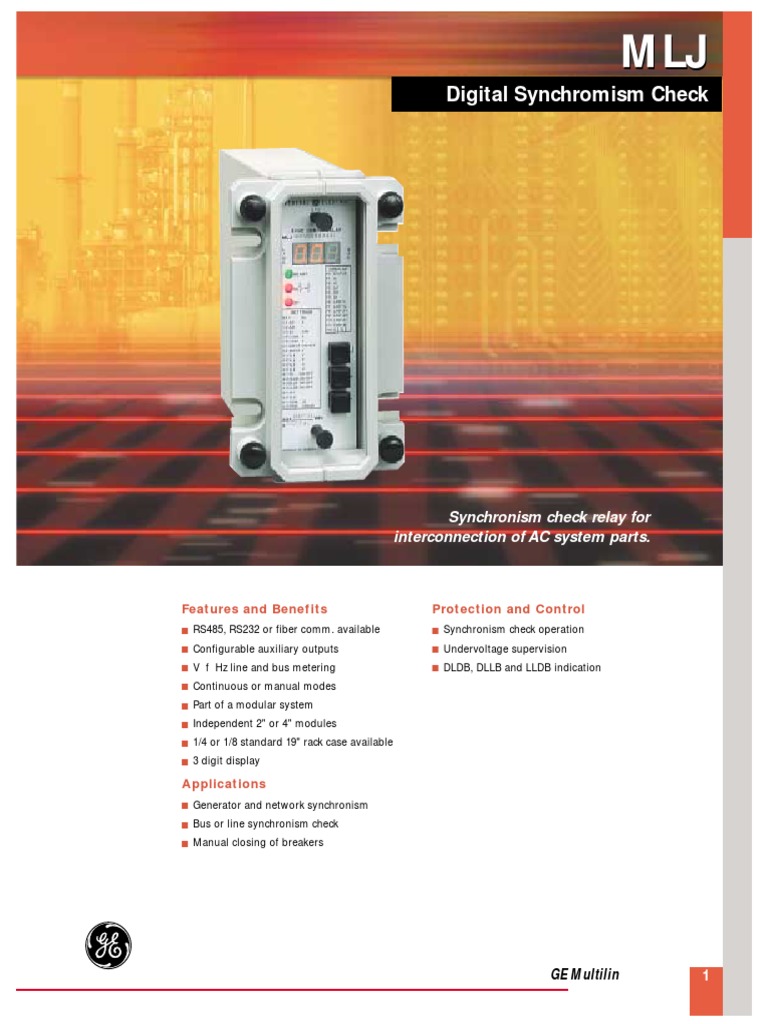 Digital Synchromism Check: Synchronism Check Relay For Interconnection ...