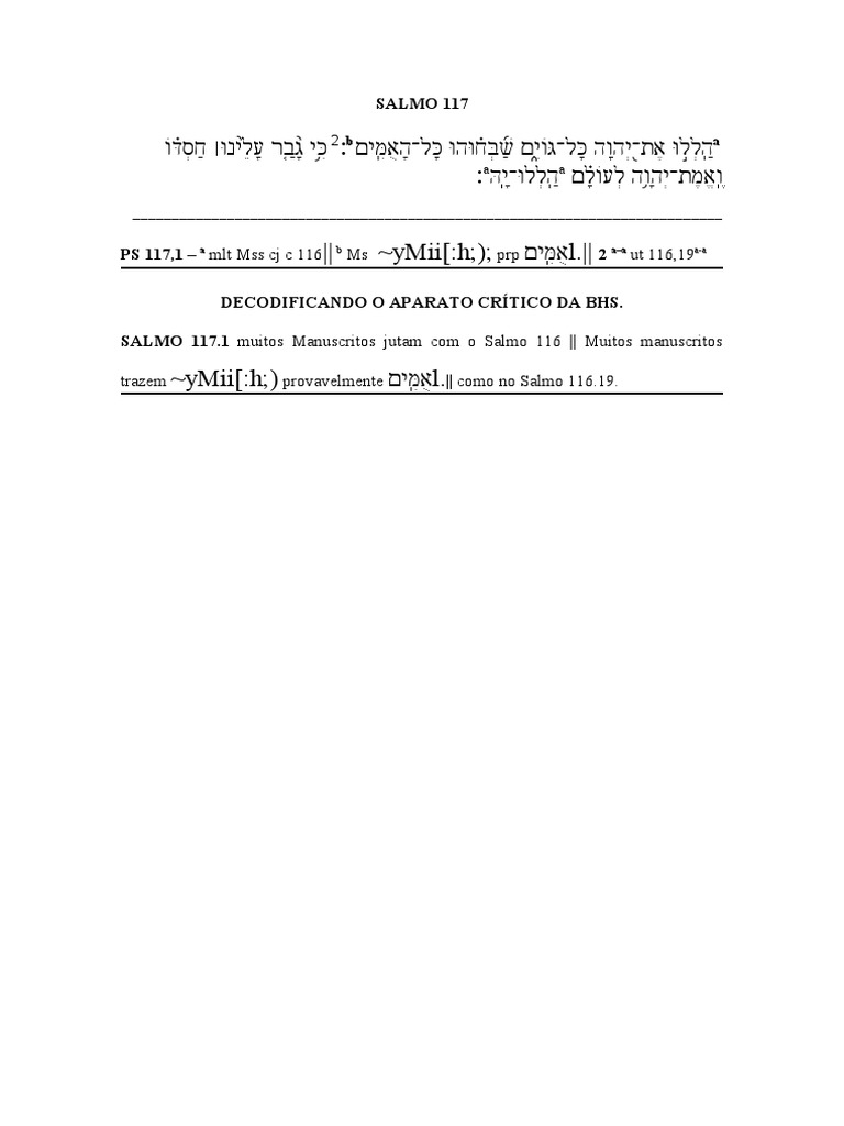 Salmo 117 Texto E Aparato Pdf