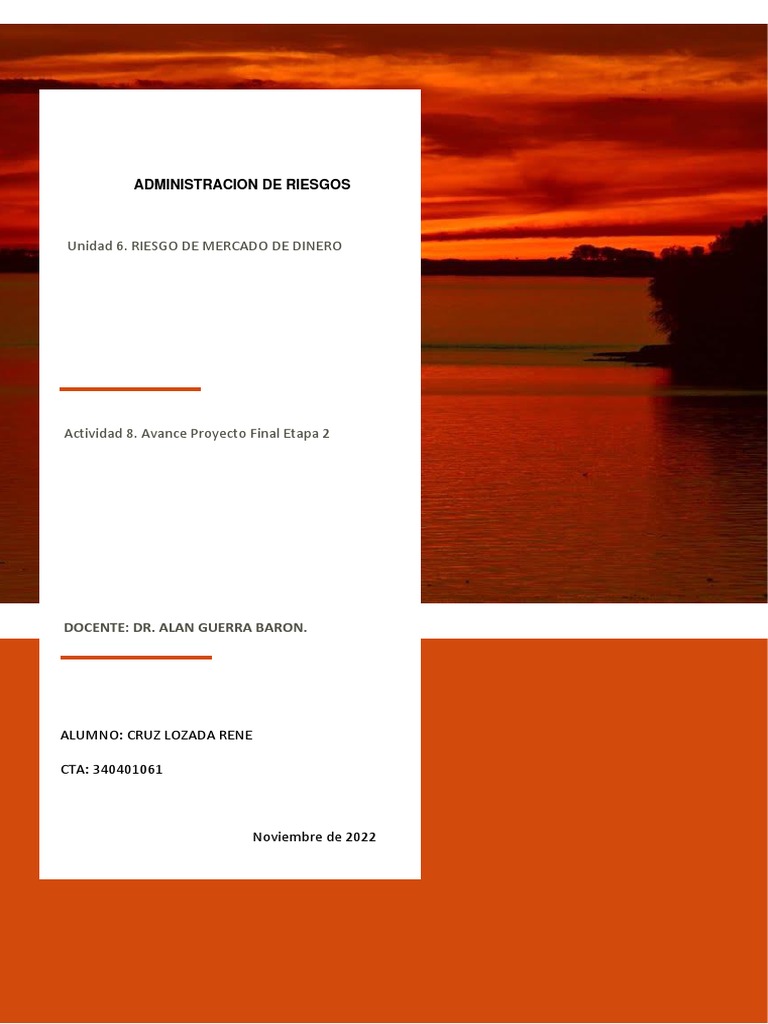 Act 08 Unidad 6 Administracion de Riesgos RCL | PDF | Riesgo crediticio | Inflación