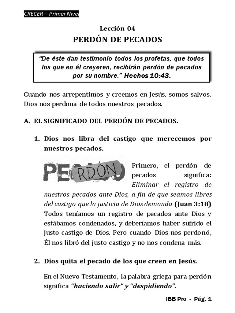 El Perdon de Pecados | PDF | Pecado | Cristo (título)
