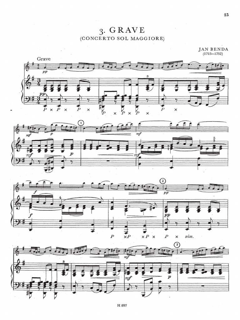 BENDA - GRAVE - Pno Part | PDF