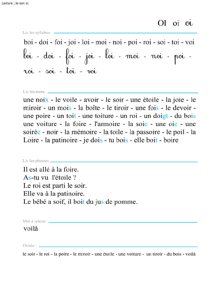 Lecture du son "oi" | PDF