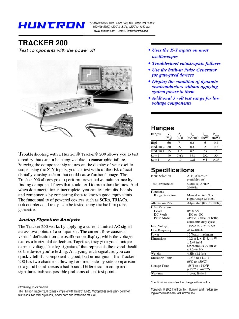 Huntron 200 Brochure | PDF | Electric Power | Electrical Engineering