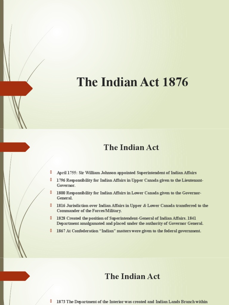 The Indian Act | PDF | Native Americans In The United States | Canada