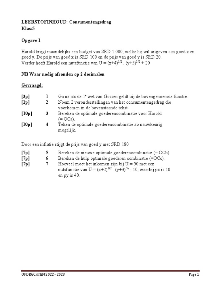 Klas 5 2e KW Consumentengedrag | PDF