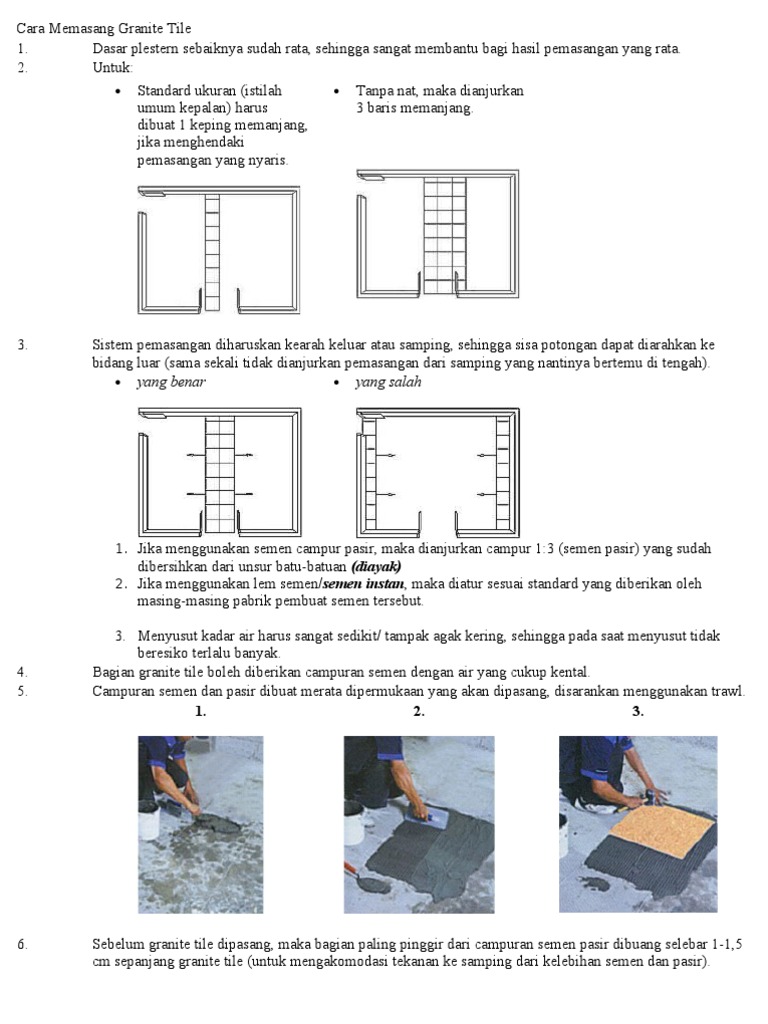 Cara Memasang Granite Tile | PDF