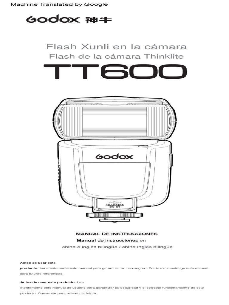 Manual de usuario Godox TT600 PDF | PDF | Flash (fotografía ...