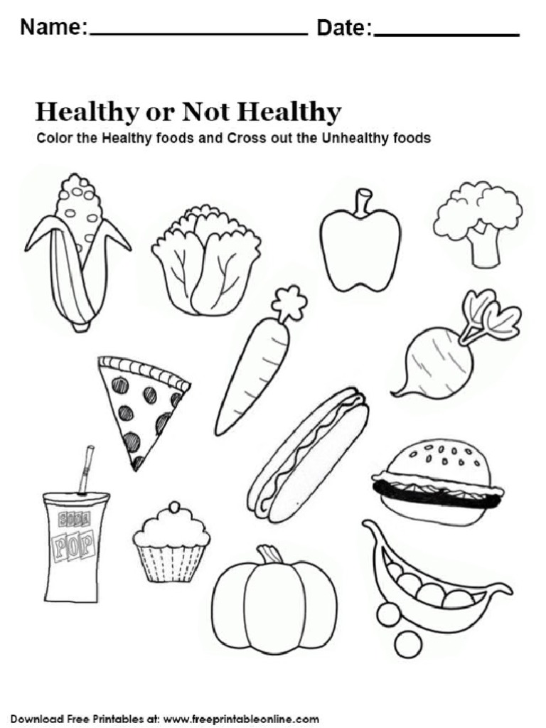 Healthy and Not Healthy Food | PDF