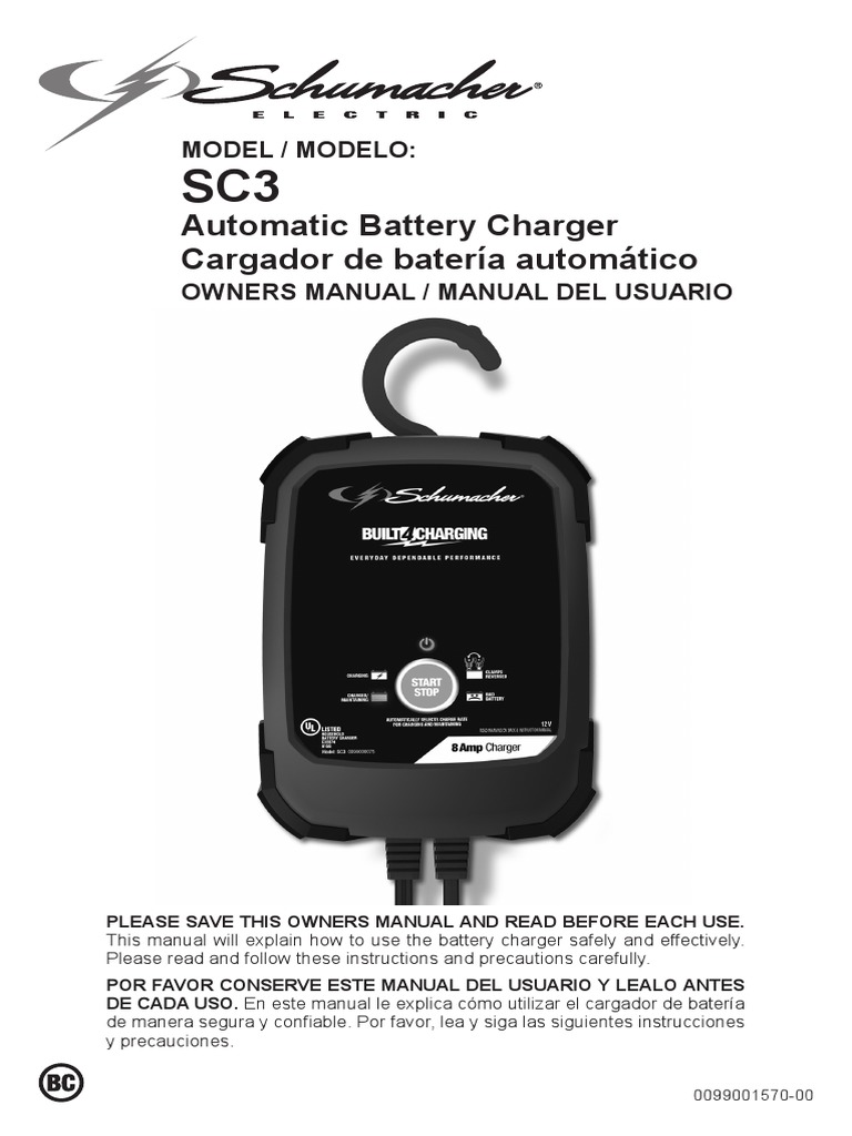 Schumacher SC3 Manual | Download Free PDF | Battery Charger | Rechargeable Battery