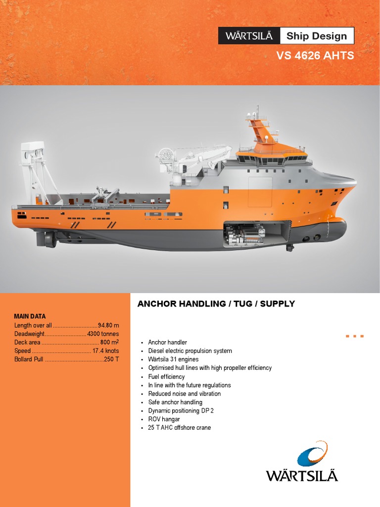 Data Sheet Ship Design Ahts Vs4626 4826 | PDF | Yacht | Ships