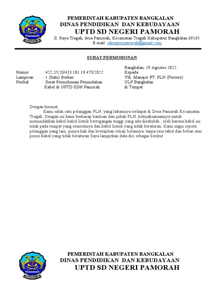 Surat Permohonan Pln Pdf