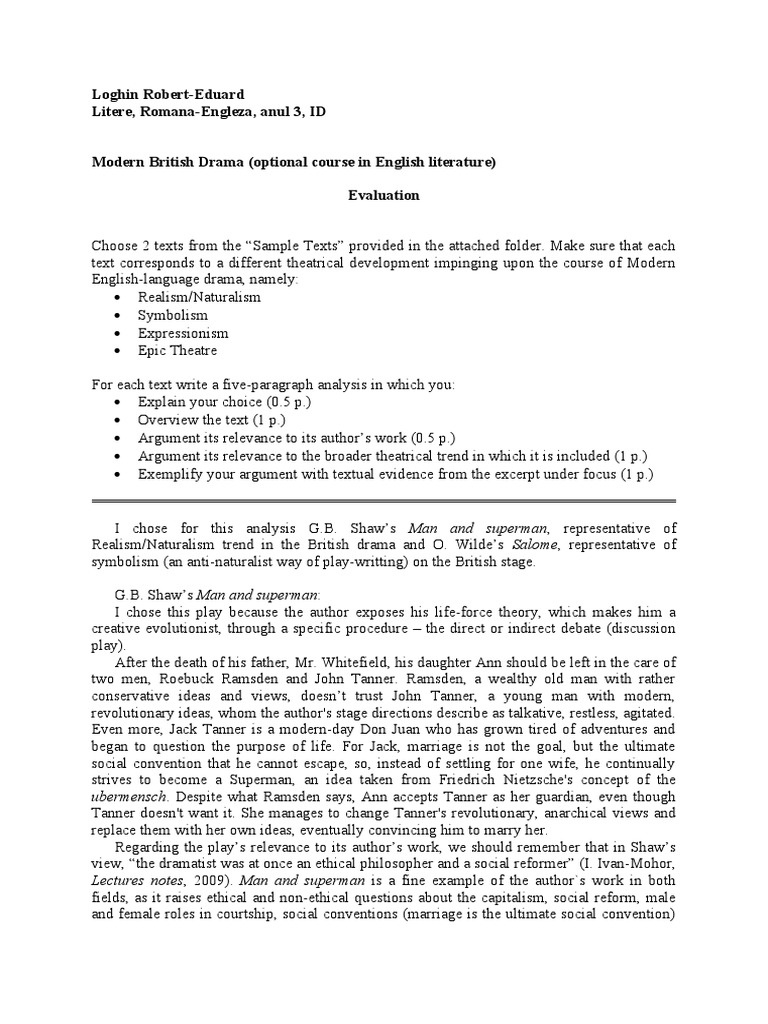 Modern British Drama Analysis | PDF