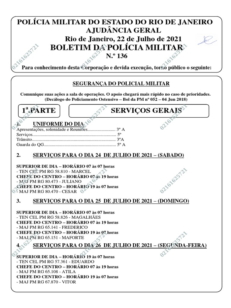 Boletim Interno da PMERJ | PDF | Polícia | Justiça