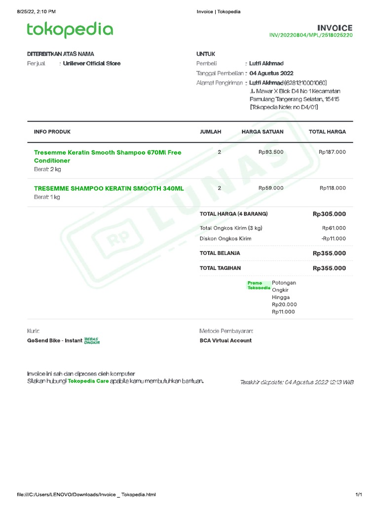 Invoice 3 Tokopedia PDF