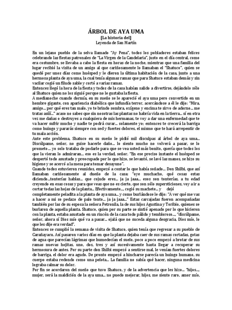 Lección del Árbol Aya Uma | PDF