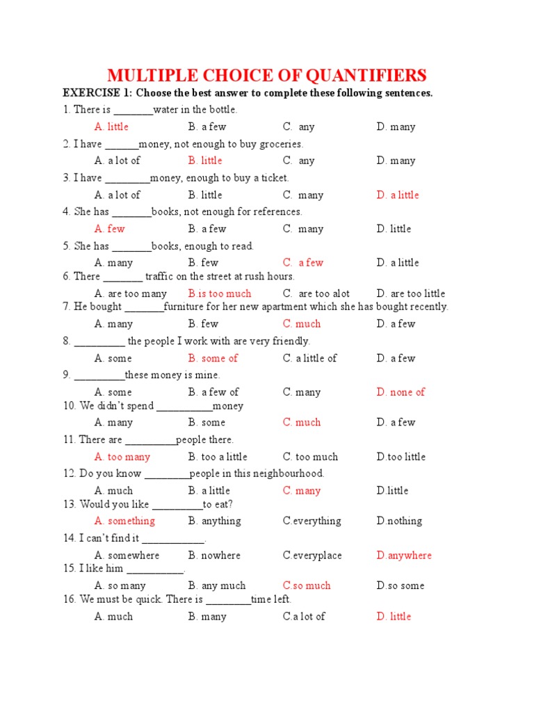 Mutiple-Choice-Of-Quantifiers-Tests - 117850 - Kopya | PDF | Language ...