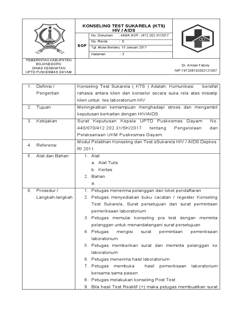 Sop Kts Dan Ktip | PDF