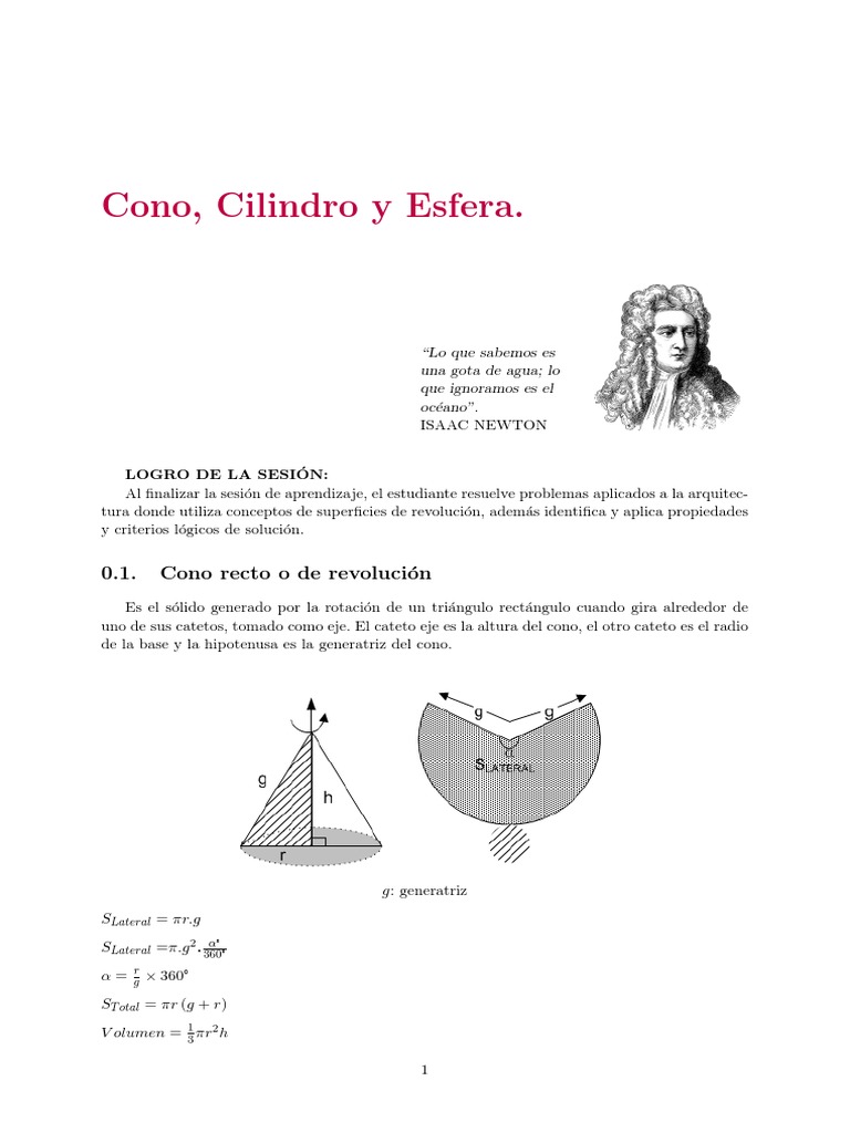 S03.s1 - Cono, Cilindro y Esfera | PDF | Esfera | Geometría Elemental