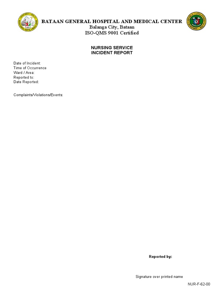 Nursing Incident Report Template | PDF