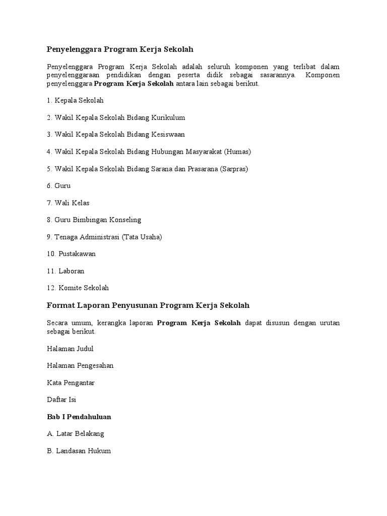 Penyelenggara Program Kerja Sekolah | PDF | Karier & Perkembangan