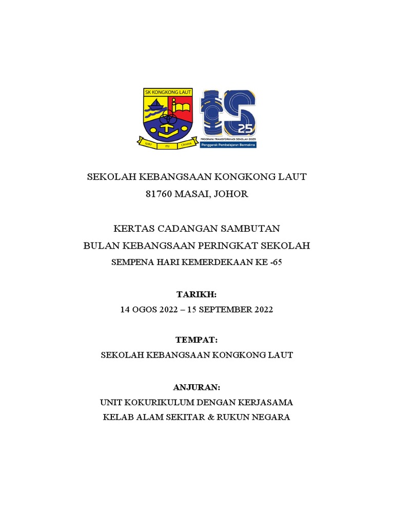 Kertas Kerja Bulan Kebangsaan SKKL 2022 | PDF