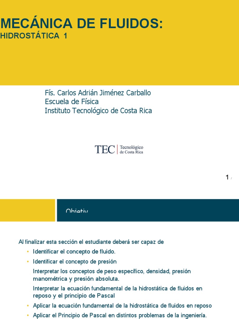 Hidrostatica 1 | PDF | Mecánica de fluidos | Presión