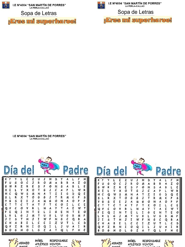 Sopa de Letras Día Del Padre | PDF