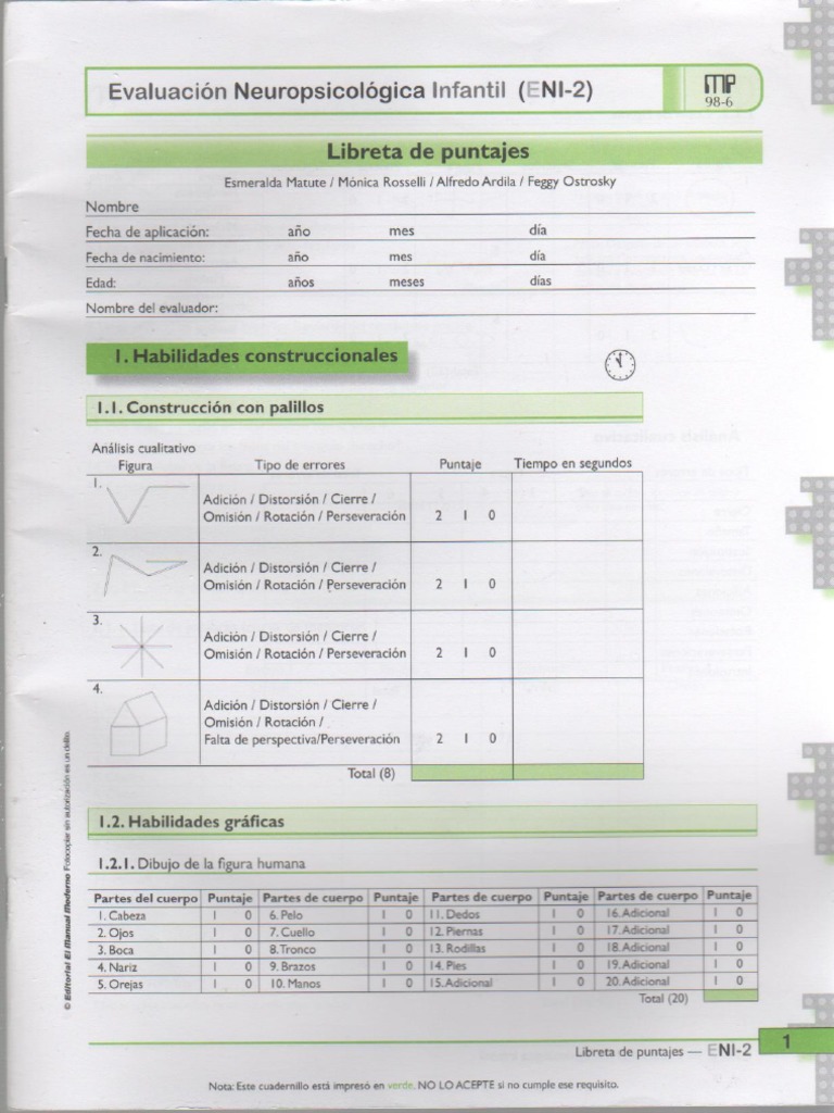 Libreta de Puntajes ENI 2 | PDF