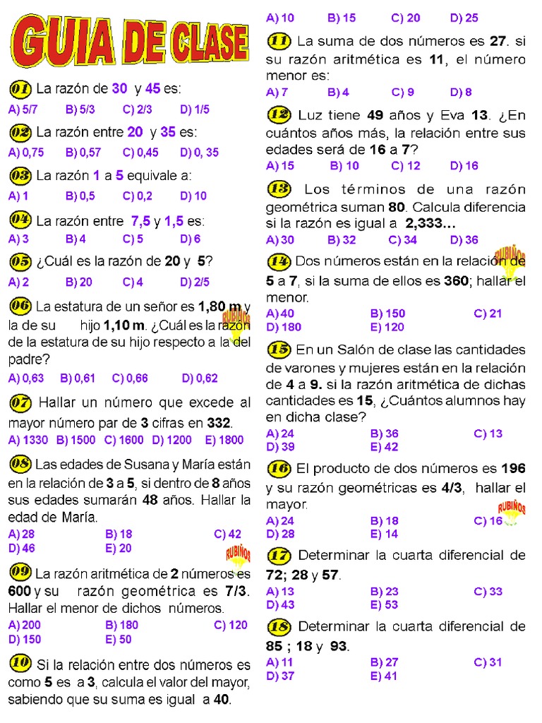 Razones y Proporciones | PDF