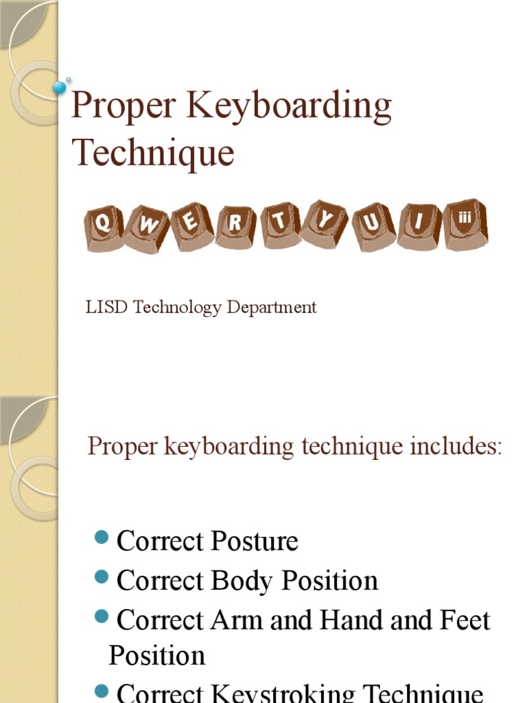 Keyboarding Technique | PDF | Hand | Computer Keyboard