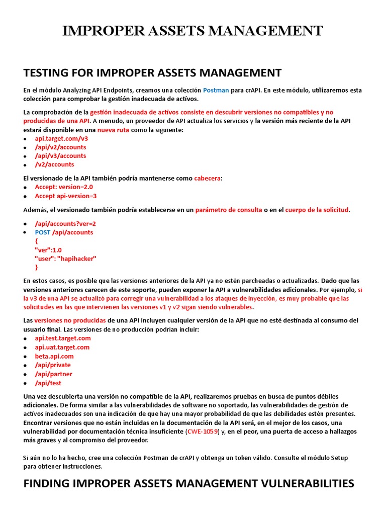 Improper Assests Management | PDF | Vulnerabilidad (informática ...