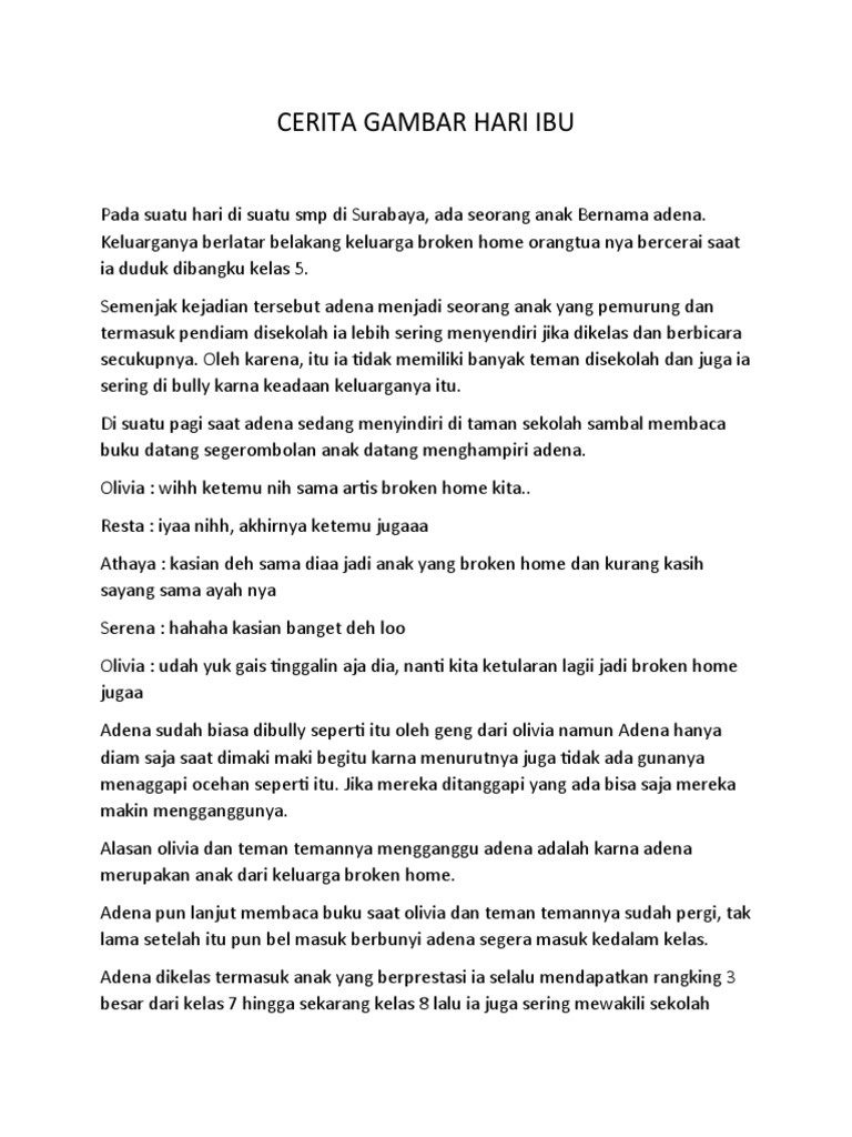 Cerita Gambar Hari Ibu | PDF