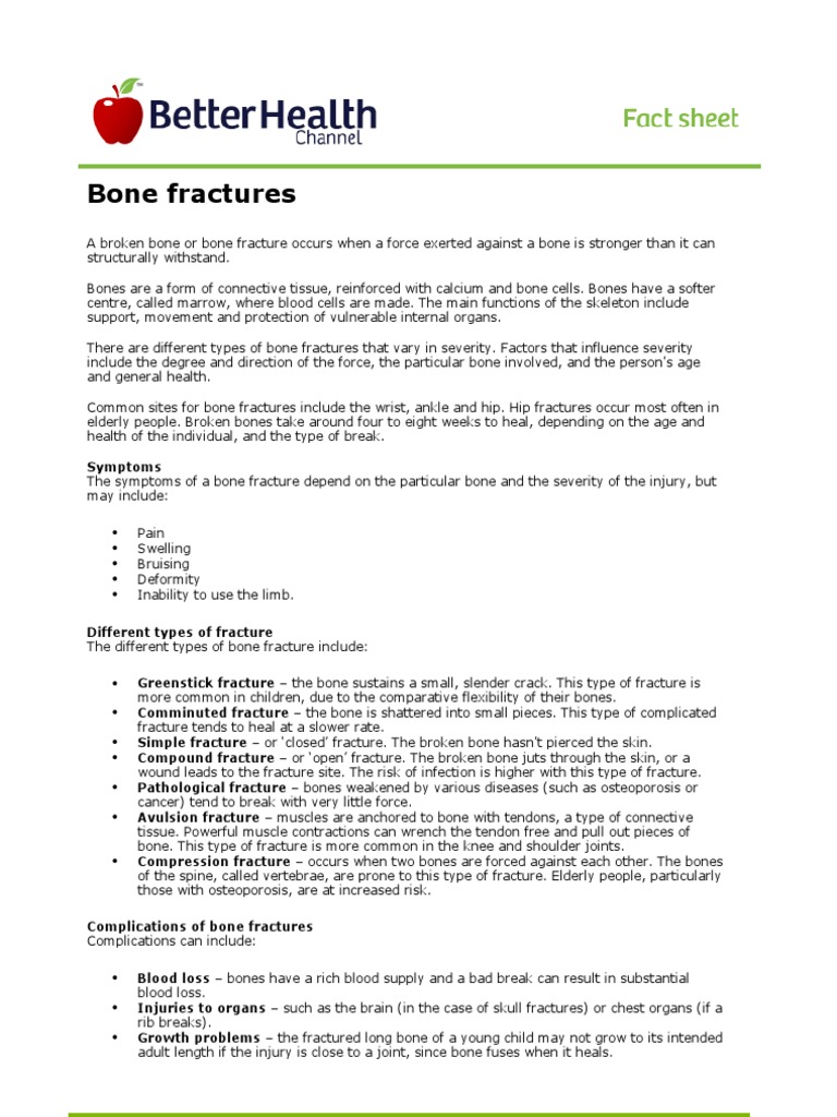 Bone Fractures | PDF | Bone | Skeletal System