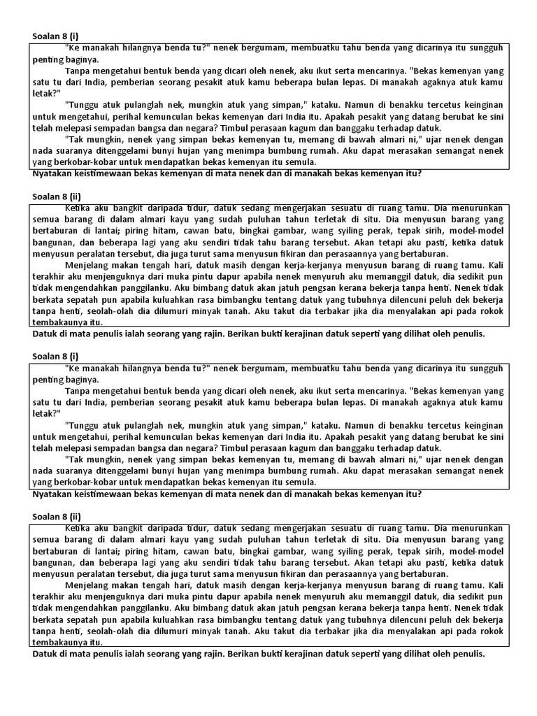 Latihan KOMsas 2022.okt | PDF