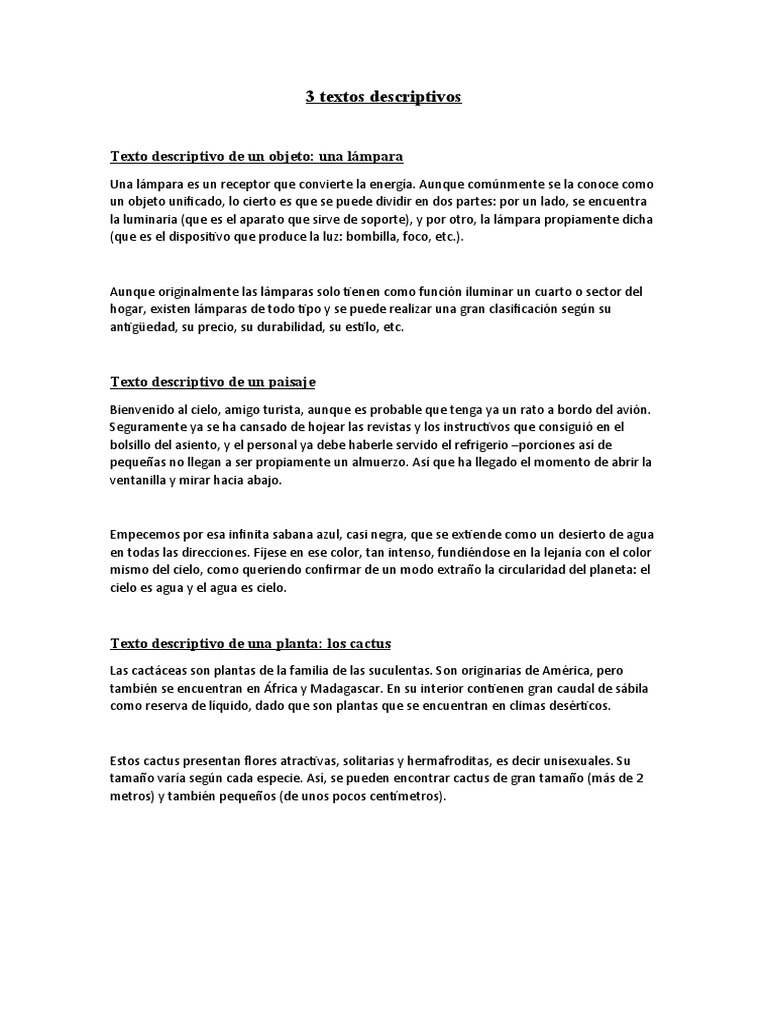 3 Textos Descriptivos | PDF