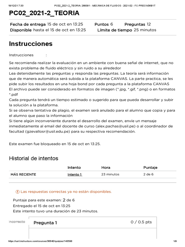 PC02 - 2021-2 - Teoria - MF | PDF | Mecánica de fluidos | Física