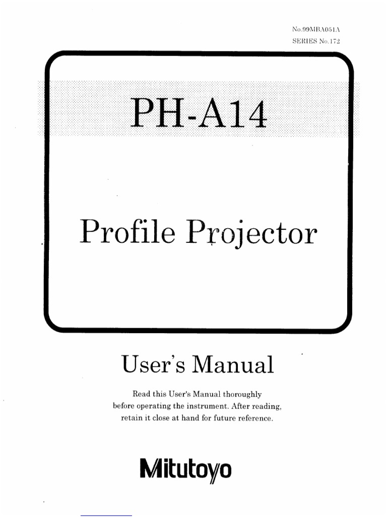 Mitutoyo Projector PH-A14 | PDF