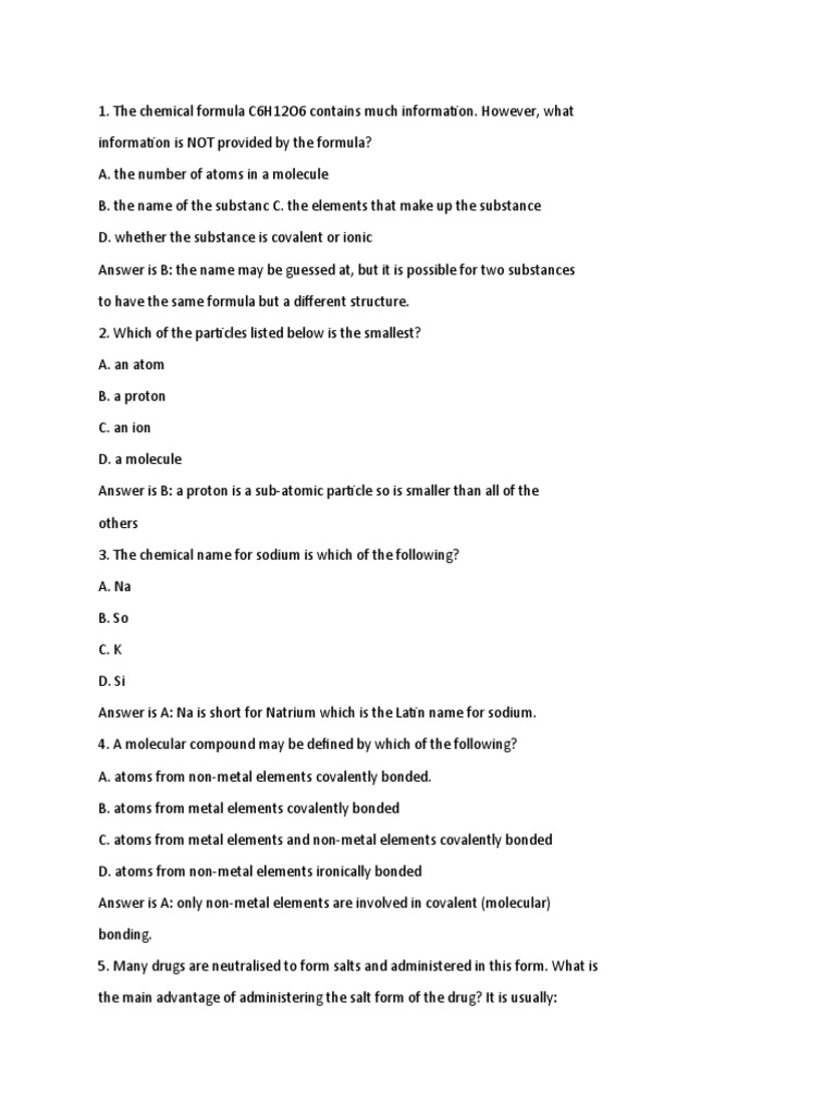 Atoms and Molecules Reviewer 1 15 | PDF | Chemical Compounds | Chemical ...