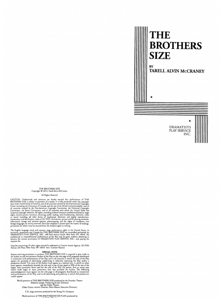 The Brothers Size Script | PDF