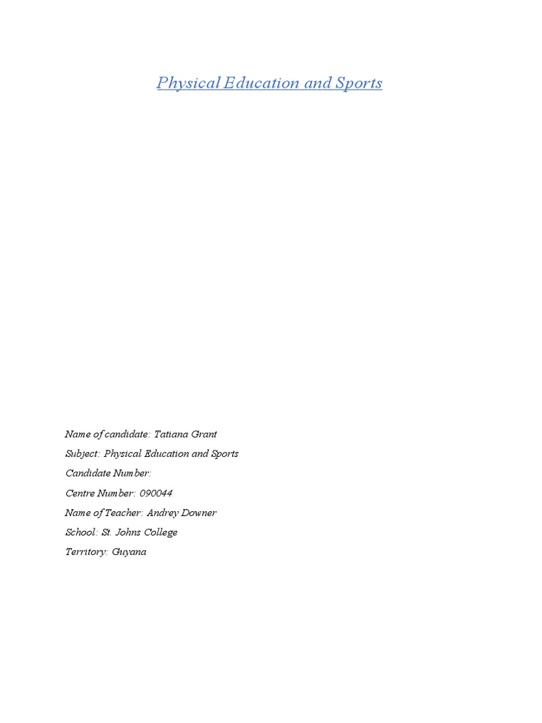 Physical Education SBA: Football Overview | PDF | Association Football ...
